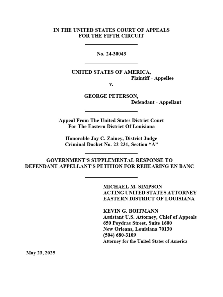 2025.05.23 129-2 Government's Supplemental Response | PDF | District Of ...