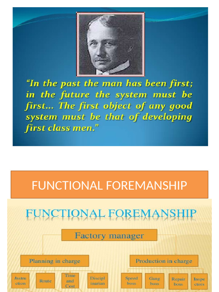 Understanding Functional Foremanship | PDF | Business