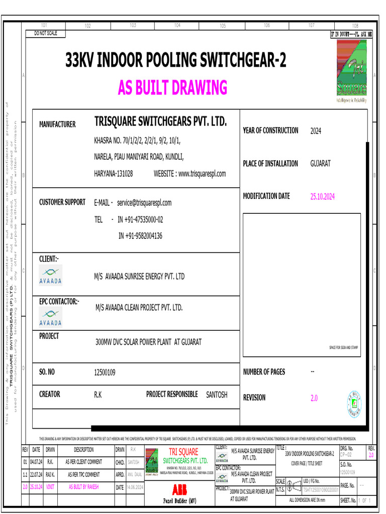 Ht-12500109 33kv Indoor Main HT Panel-2 | PDF | Electronics | Equipment