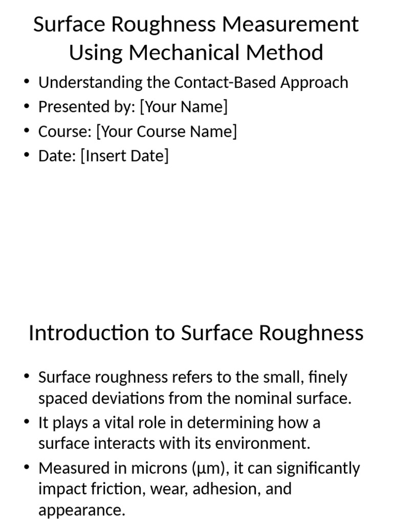 Surface Roughness Mechanical Method With Diagrams | PDF | Surface ...