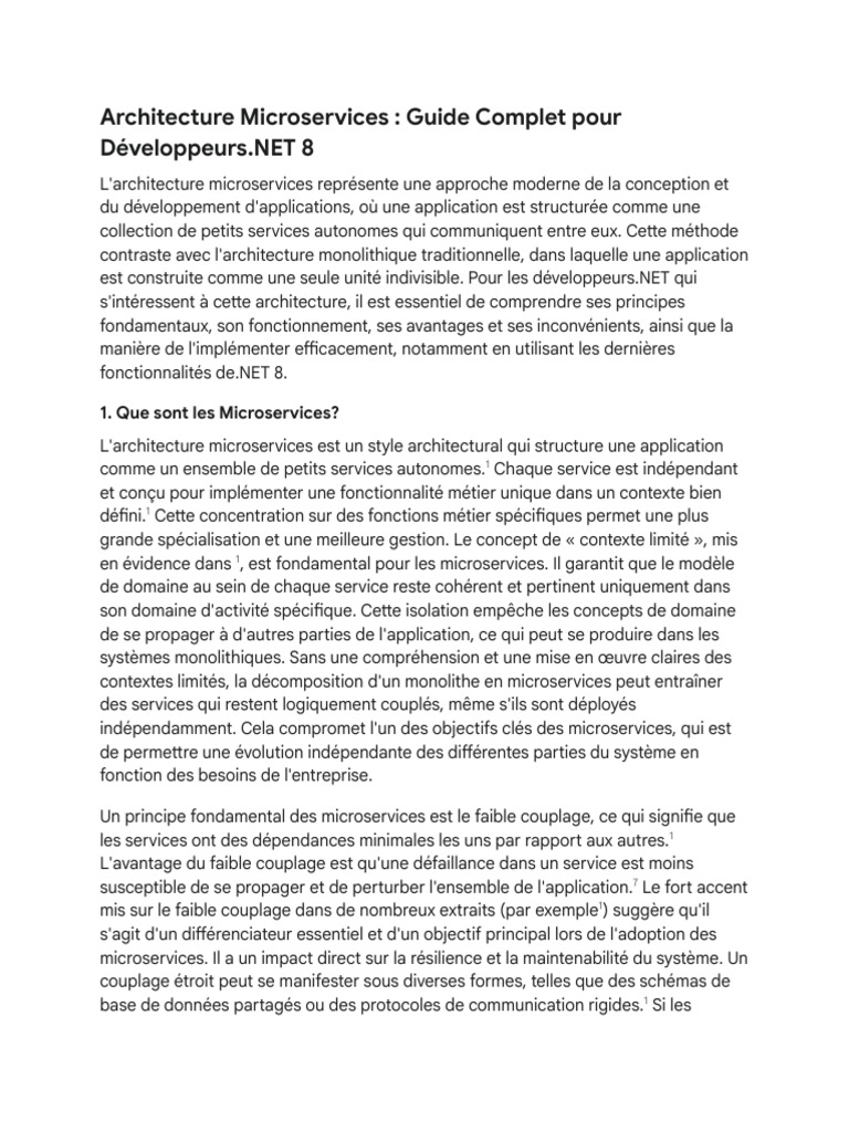 Guide Complet sur les Microservices .NET 8 | PDF | Informatique | Génie ...