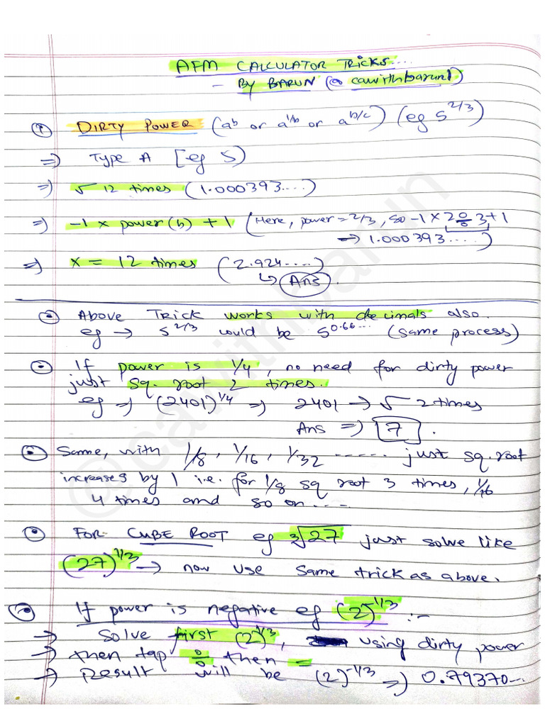 Afm Calculator Tricks | PDF