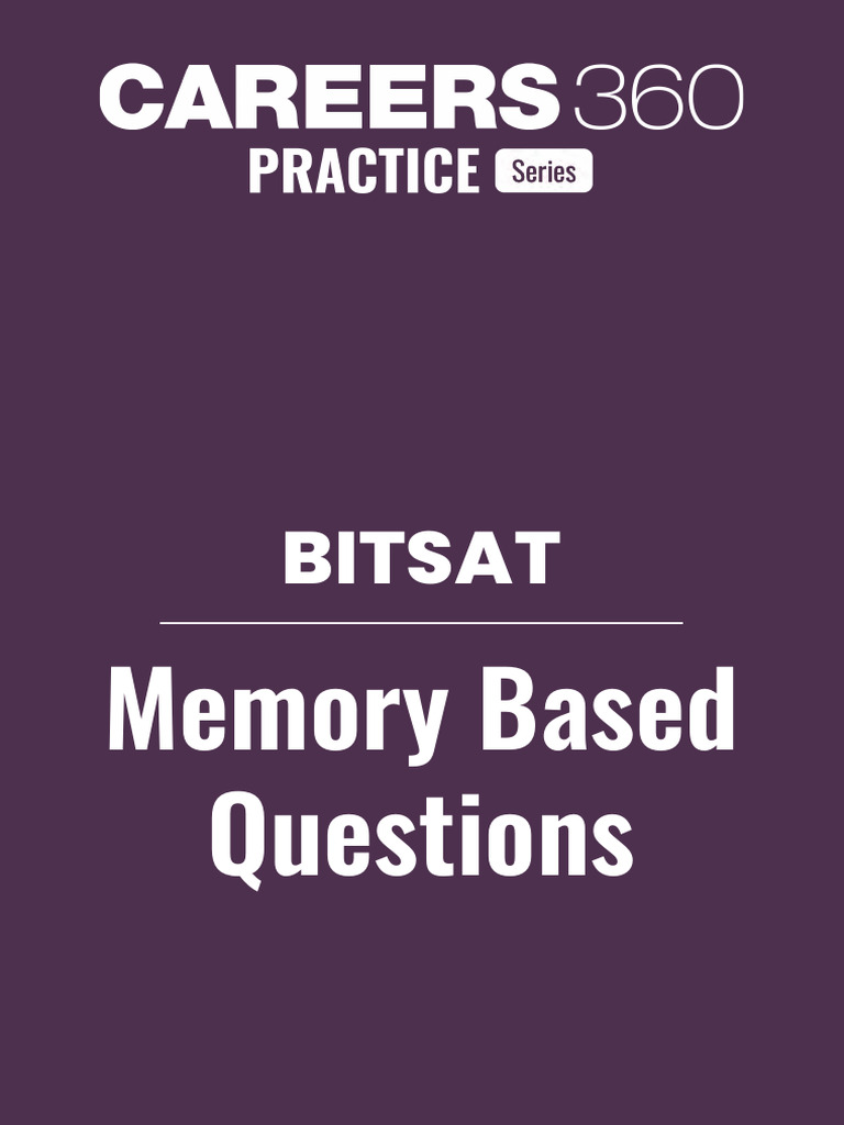 BITSAT Memory Based Questions - 1748947600060 | PDF | Diffraction | Inductance