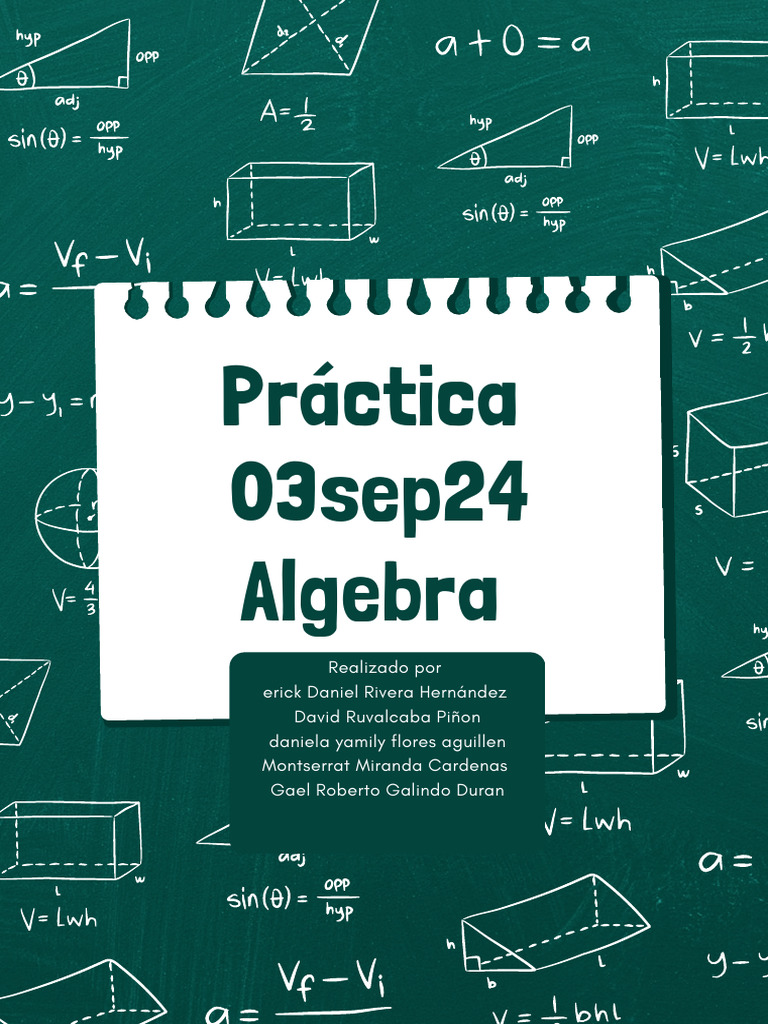 Documento A4 Proyecto de Matemáticas y Algebra Doodle Verde-Fusionado | PDF