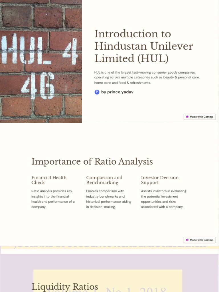Introduction To Hindustan Unilever Limited HUL | PDF | Equity (Finance ...