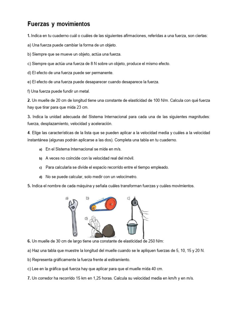 Fuerzas Movimiento | PDF | Fuerza | Velocidad