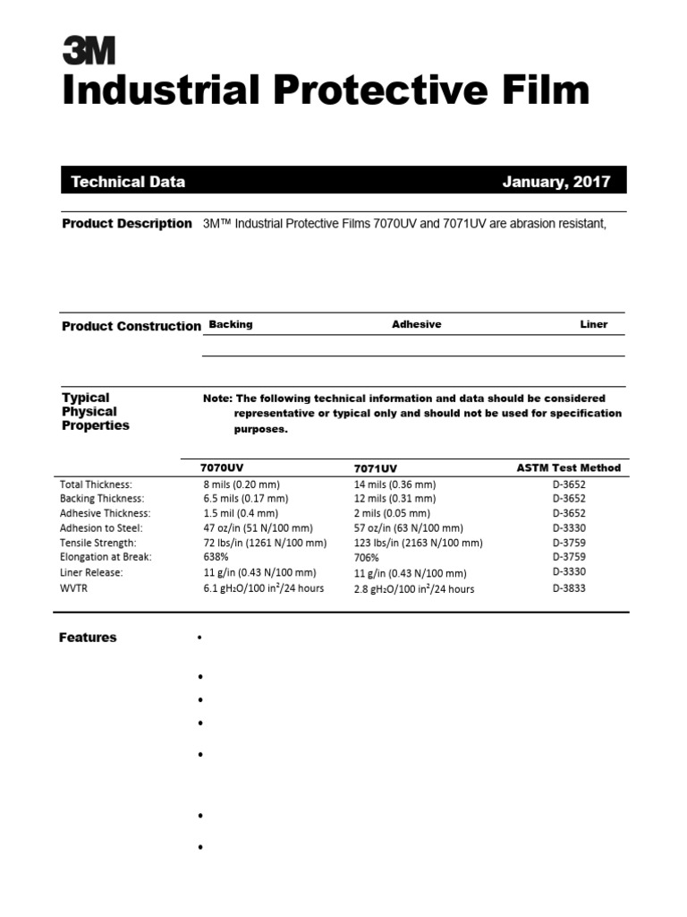 3M™ Industrial Protective Film 7070UV | PDF | Implied Warranty | Legal ...