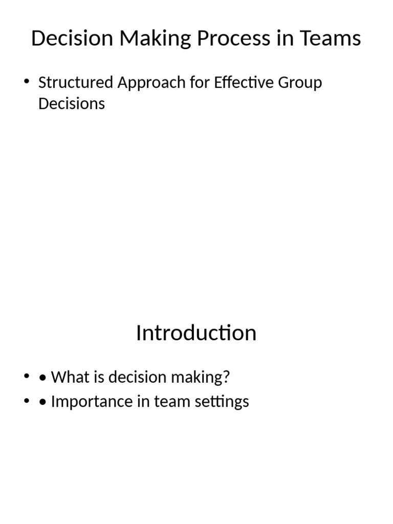 Effective Team Decision Making Guide | PDF