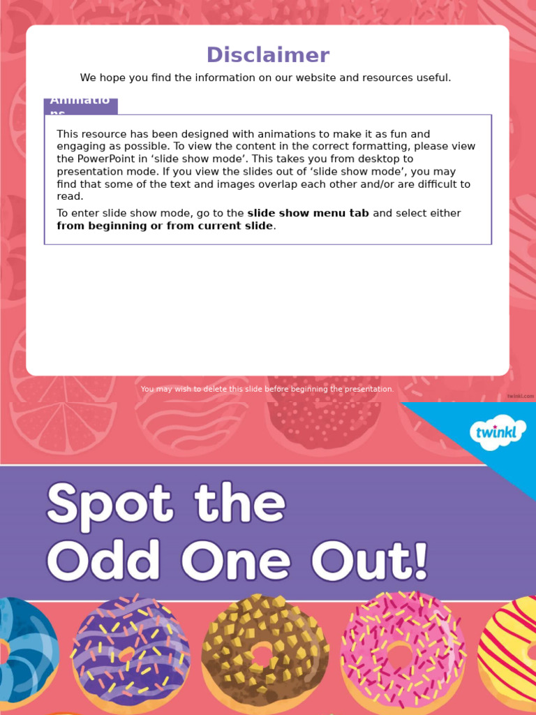 T TP 1654182162 Spot The Odd One Out Powerpoint Game Ver 1 | PDF
