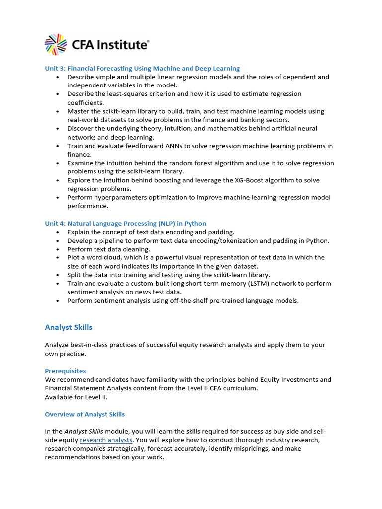 CFA Practical Skills Modules 2026-27 9 | PDF