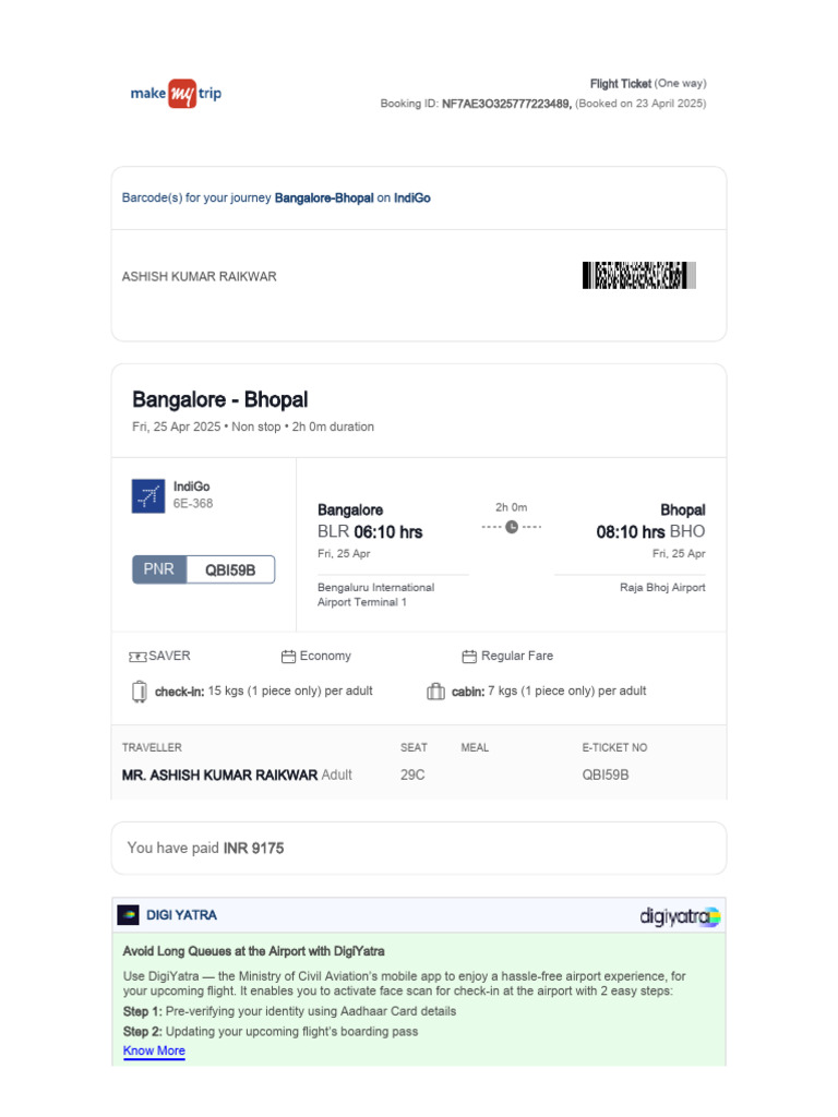 NF7AE3O325777223489 ETicket | PDF | Aviation | Transport