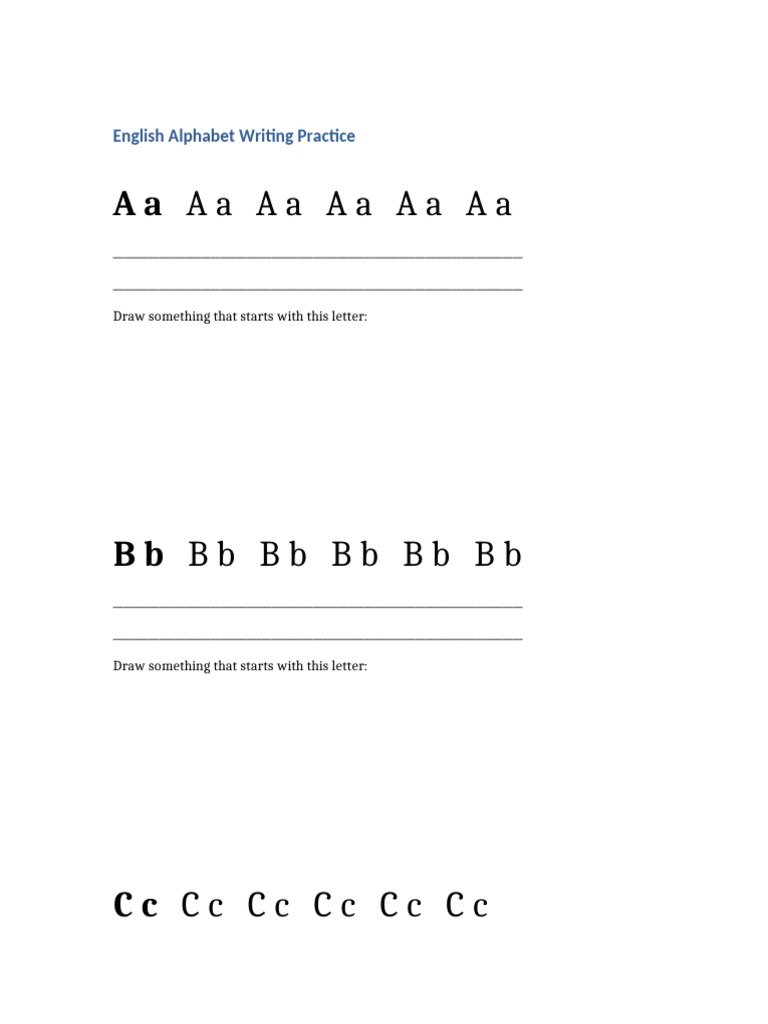 Alphabet Writing Practice | PDF | Orthography