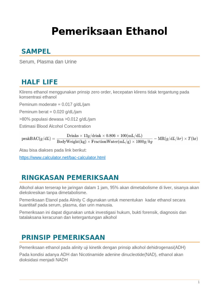 JukNis Pemeriksaan Ethanol | PDF