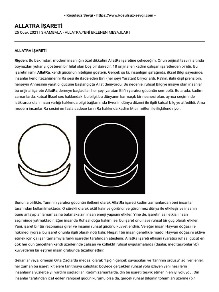 ALLATRA İŞARETİ Print - Koşulsuz Sevgi | PDF