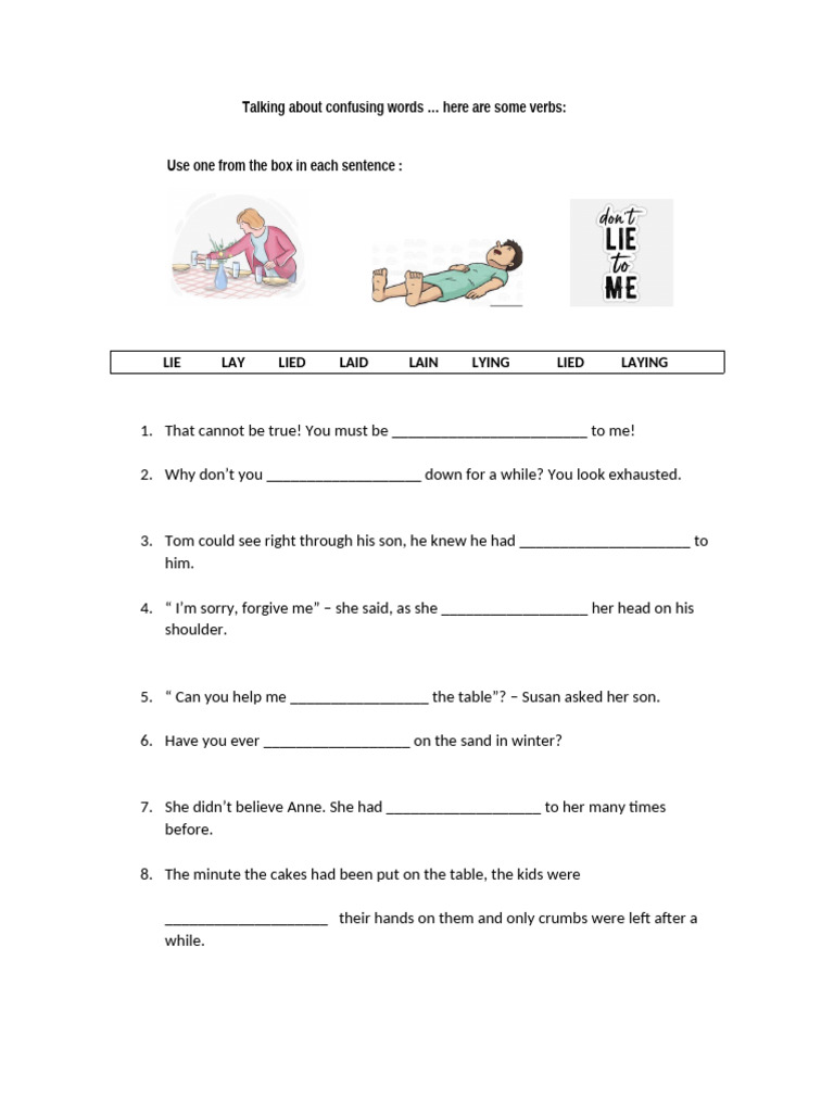 Lay Lie Lied Lay Lain | PDF