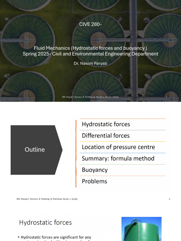 Hyrostatic Forces and Buoyancy | PDF | Mechanical Engineering | Pressure