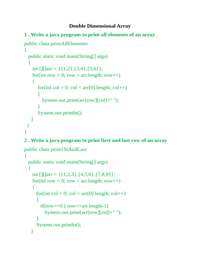 Class X Double Dimensional Array Programs | PDF | Computer Programming | Software Engineering