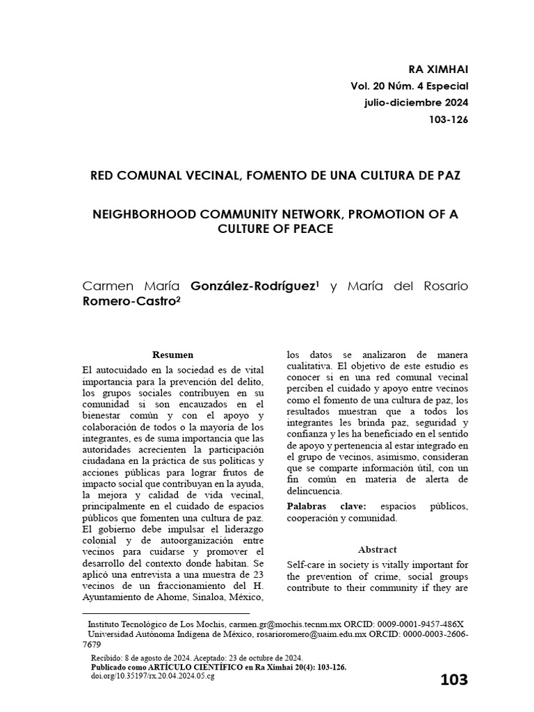 Red Comunal Vecinal, Fomento de Una Cultura de Paz Neighborhood ...