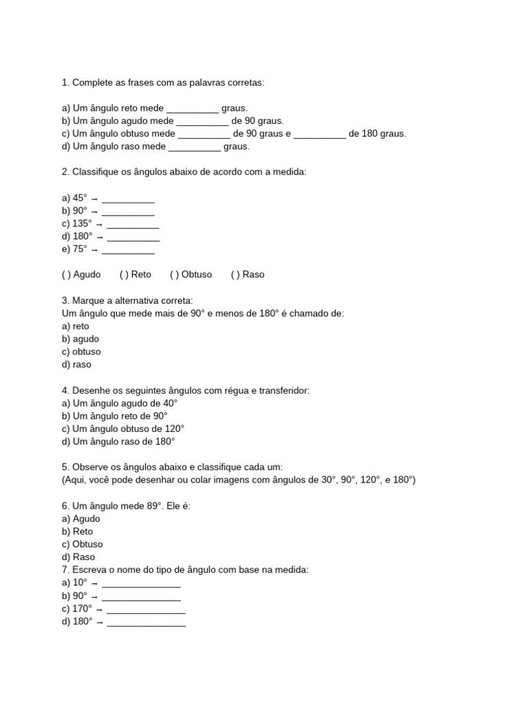 Atividade Matemática 6 Ano | PDF