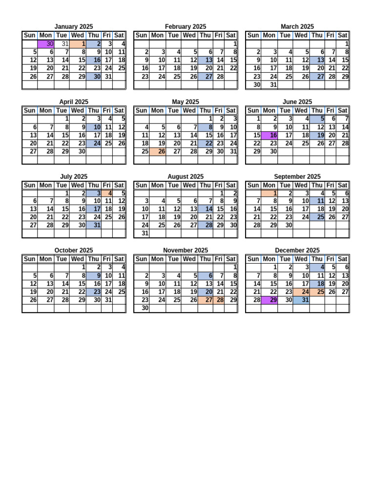 2025 Master Schedule | PDF