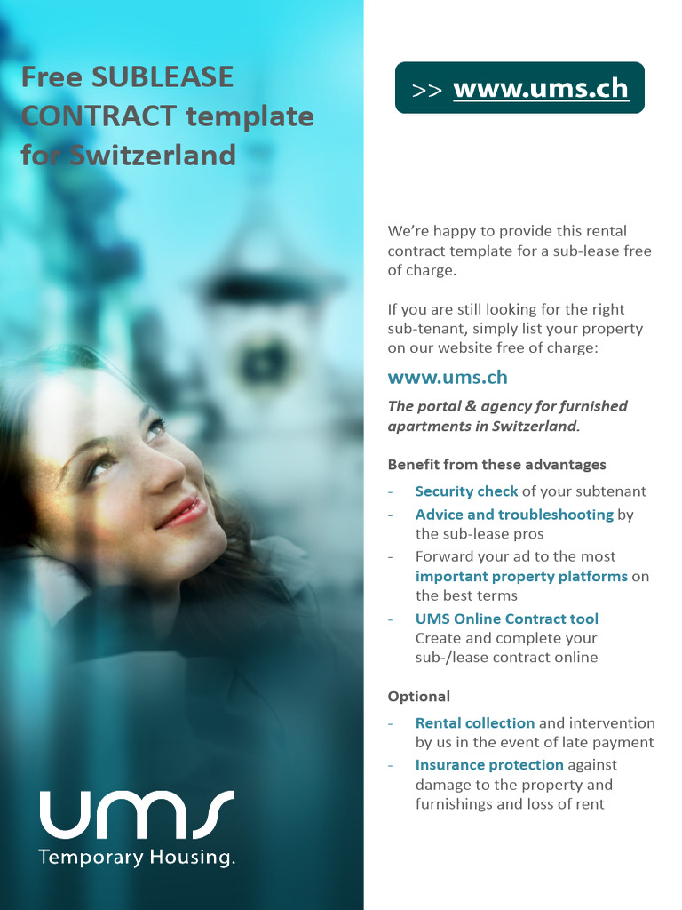 Free Sublease Contract Template Switzerland | PDF | Lease | Renting