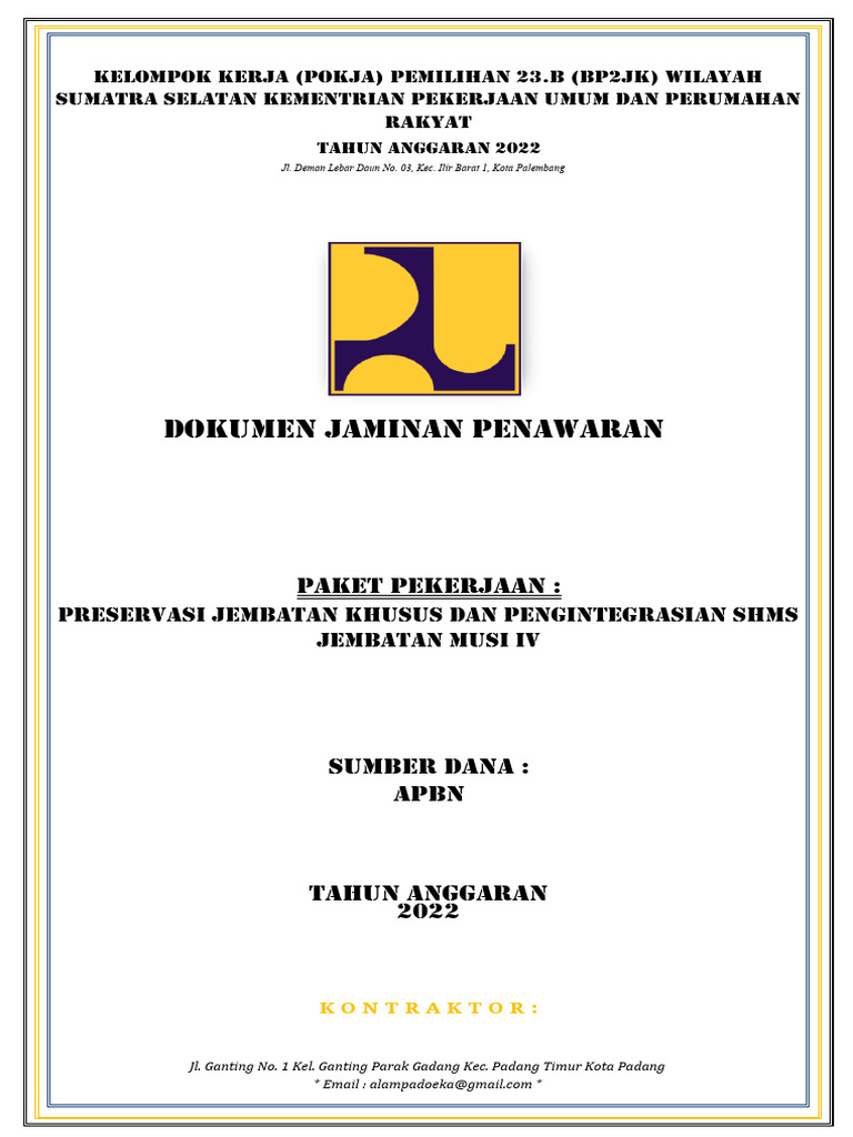 Dokumen Jaminan Penawaran - Musi IV | PDF