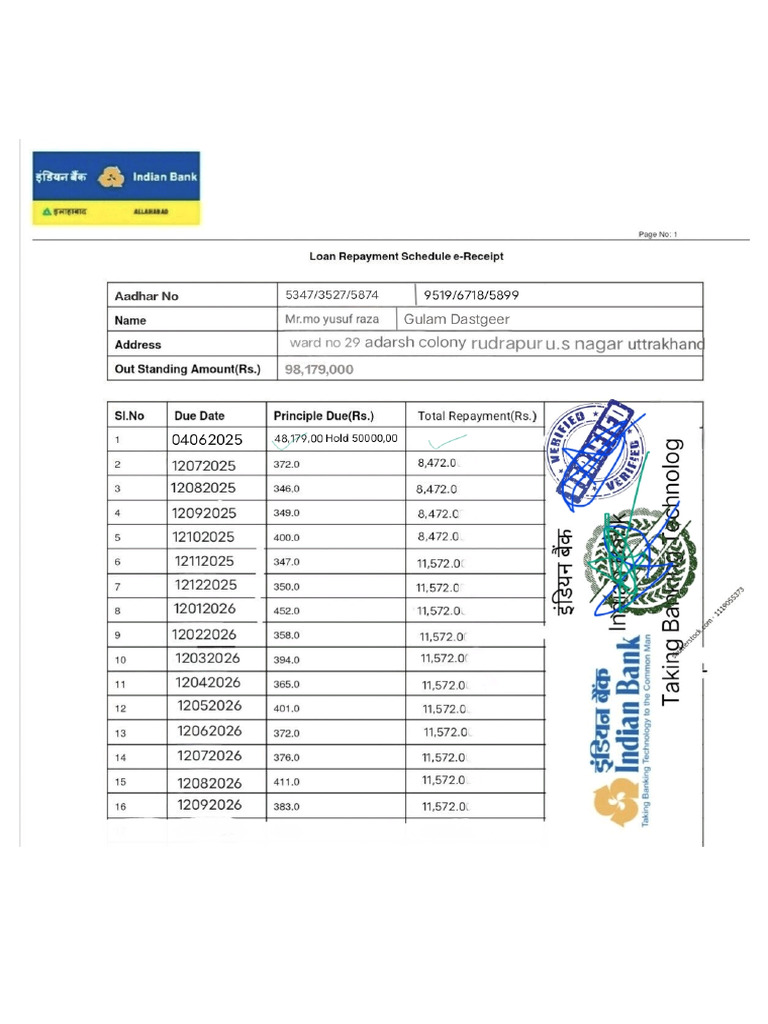 Agreement of Hand Lone | PDF