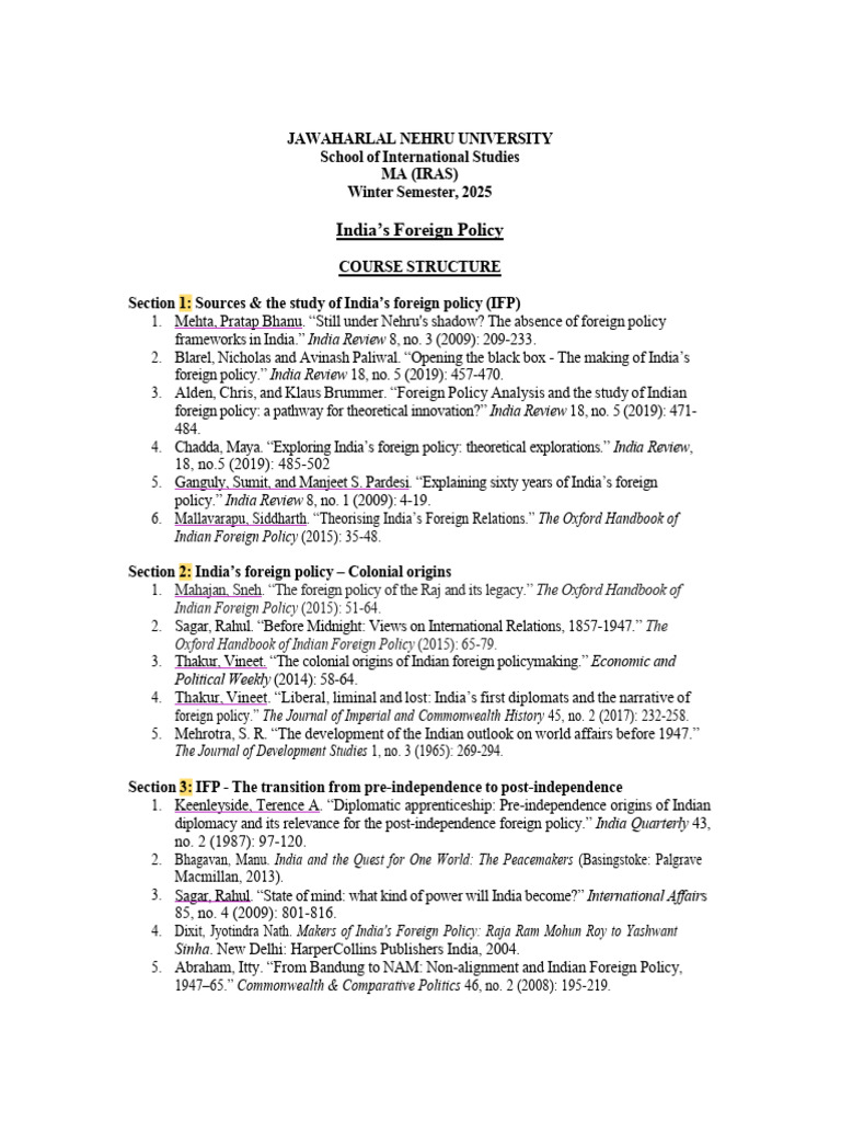 Course Structure IFP-2025_1 | PDF | International Relations | Global ...