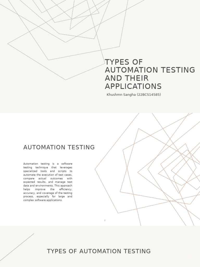 Types of Automation Testing and Their Applications | PDF | Software ...