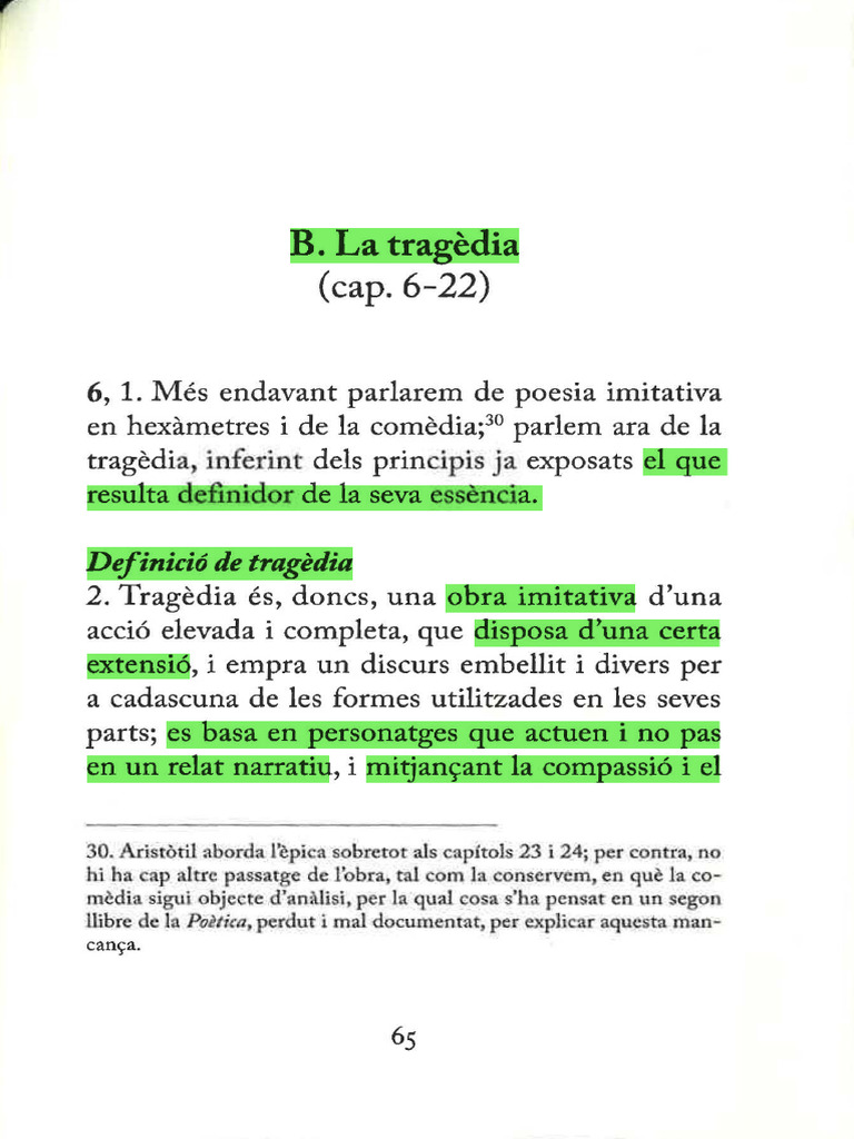 La Tragèdia Aristòtil Poètica | PDF