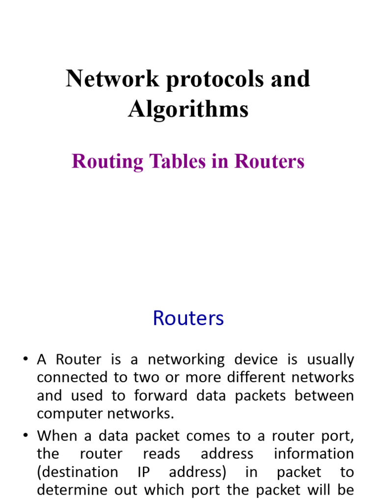 3 - Routing Tables in Routers | PDF | Router (Computing) | Routing