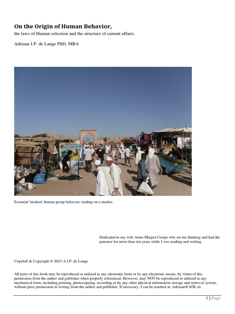 On The Origin of Human Behavior The Laws | PDF | Homo | Evolution