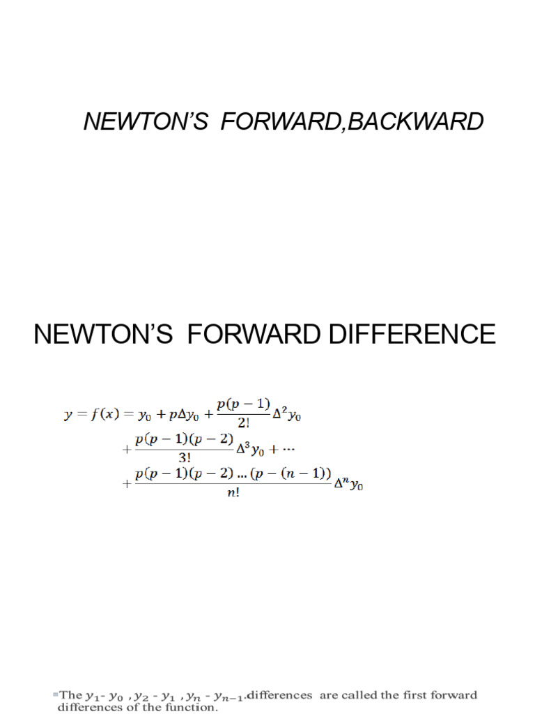CVNM Newton'S Forward, Backward Difference Interpolation: Subject: Topic | PDF