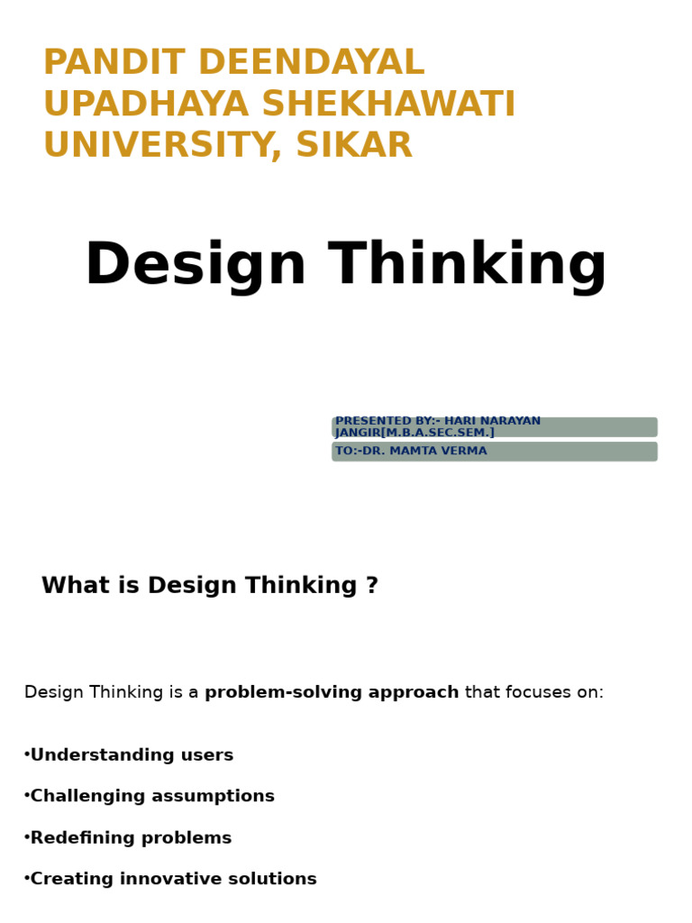 Design Thinking PPT HARI NARAYAN JANGIR | PDF
