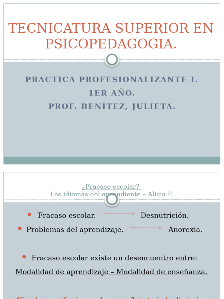 PowerPoint Fracaso Escolar. | PDF | Aprendizaje | Modificación de comportamiento