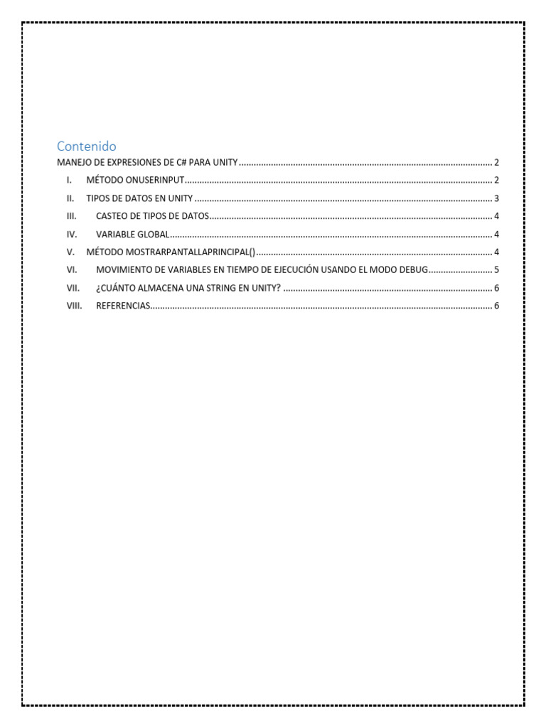 Guia Unity 7 | PDF | C Sharp (lenguaje de programación) | Tipo de datos
