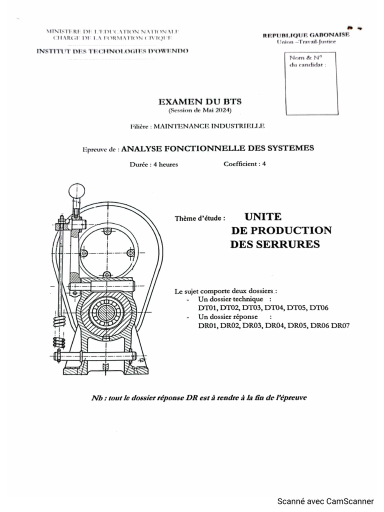 EXAMEN BTS2 2024 Construction Méca | PDF