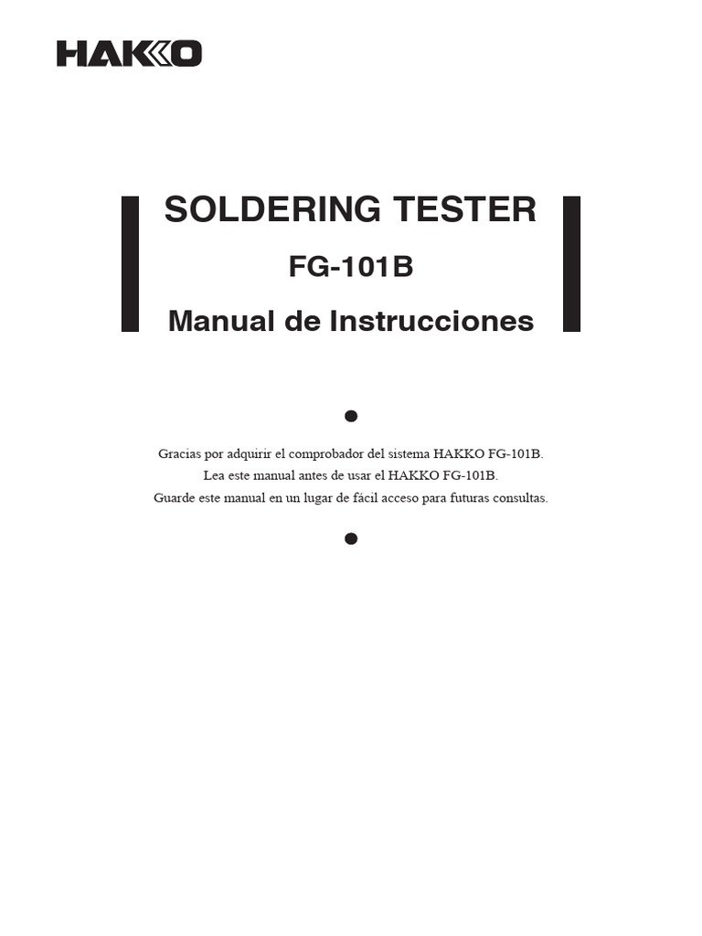 Analizador de Cautines Hakko FG101 | PDF | Resistor | Enchufes y tomas de corriente alterna