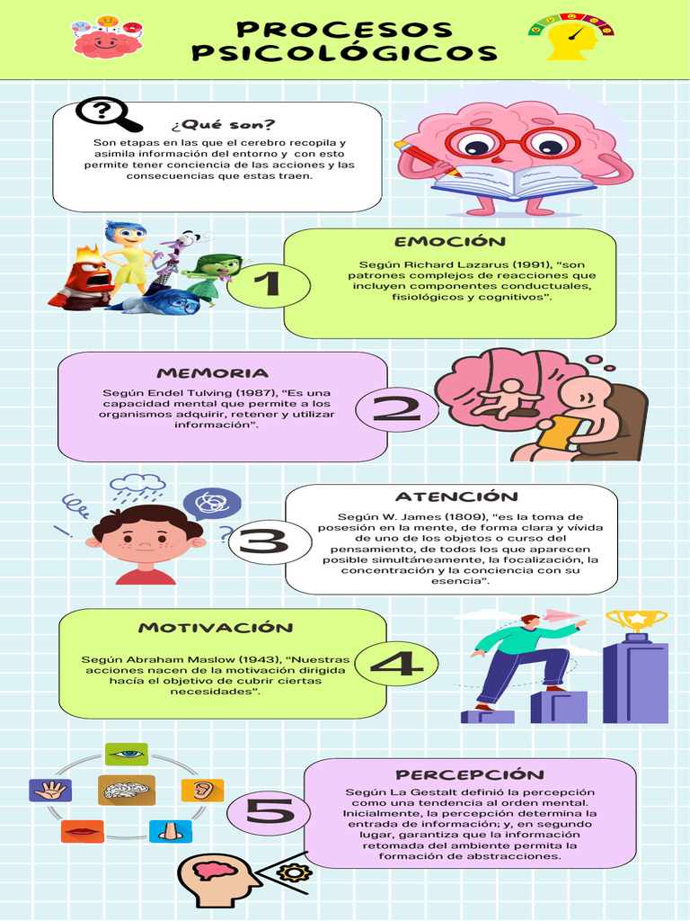 Infografía Procesos Psicológicos | PDF | Las emociones | Memoria