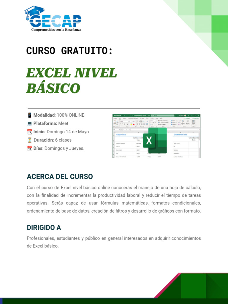 Brochure - Excel Nivel Básico | PDF
