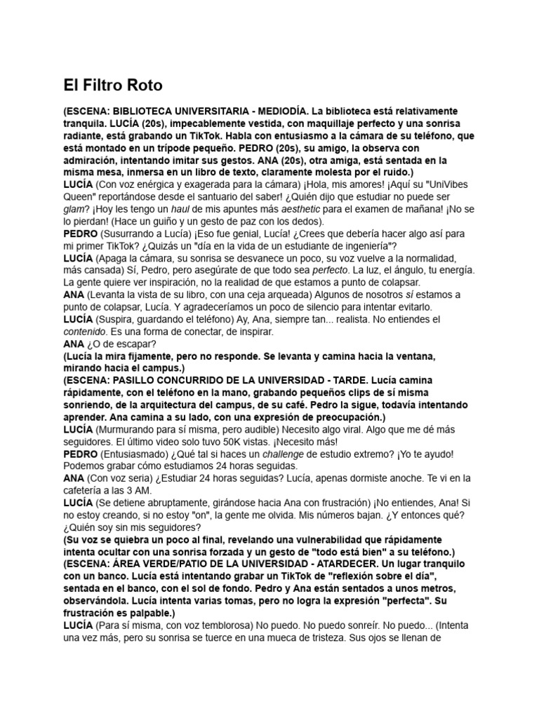 El Filtro Roto: Realidad vs. Apariencia | PDF
