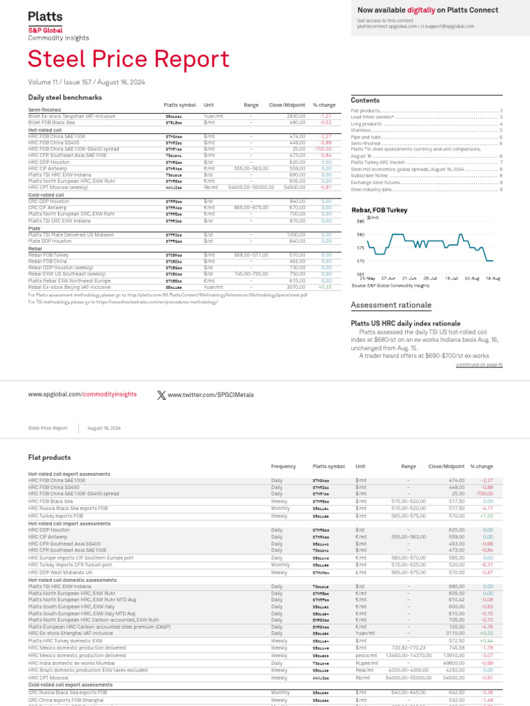 Steel Futures and Price Assessment Report | PDF | Futures Contract ...