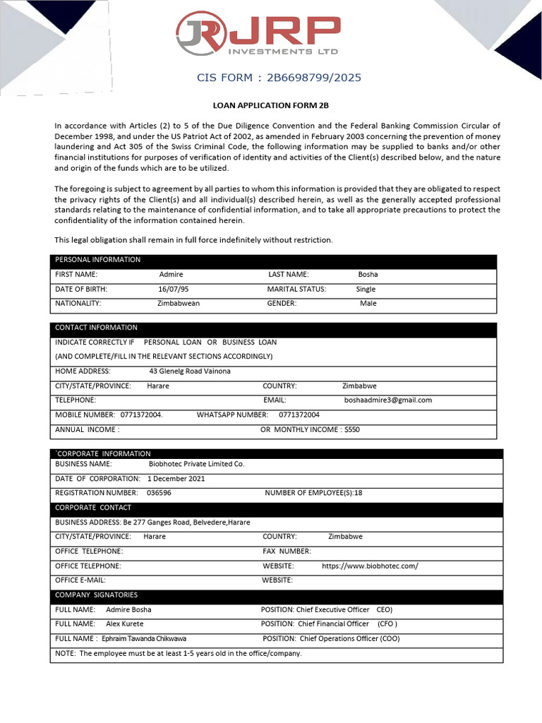 JRP Application Form #25 Final | PDF