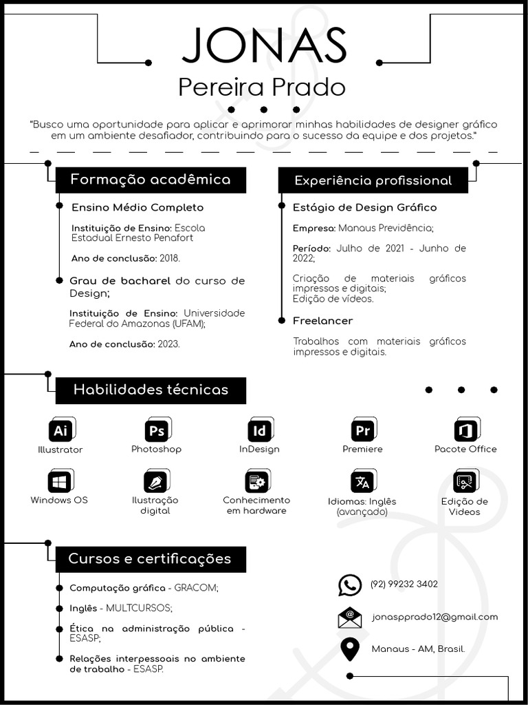 Currículo JONAS (2025) - 1 | PDF