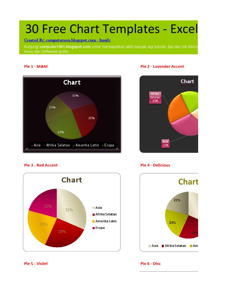 30 Template Chart Gratis Excel | PDF | Komputer