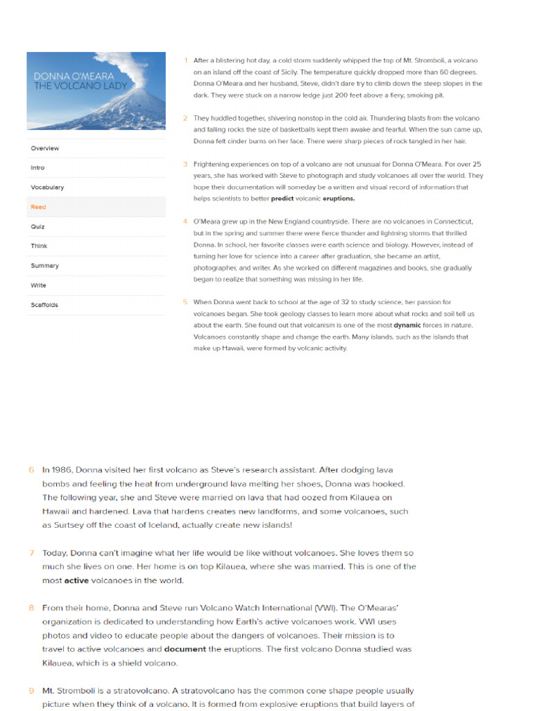 Donna O'Meara The Volcano Lady | PDF