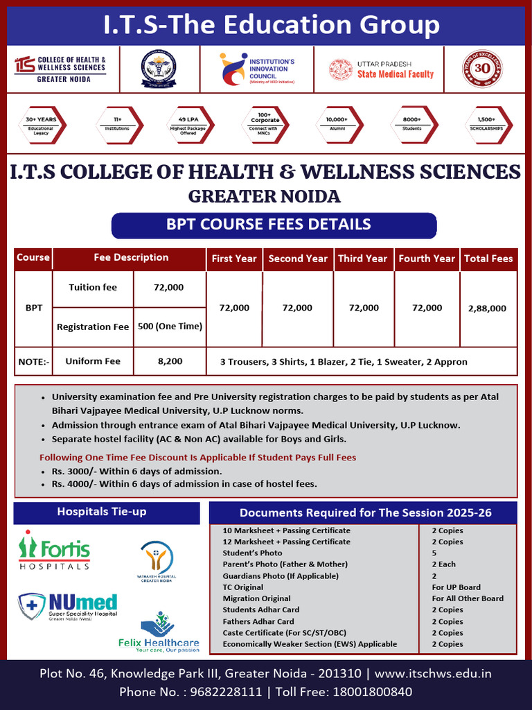 BPT Fee Structure 2025 | PDF