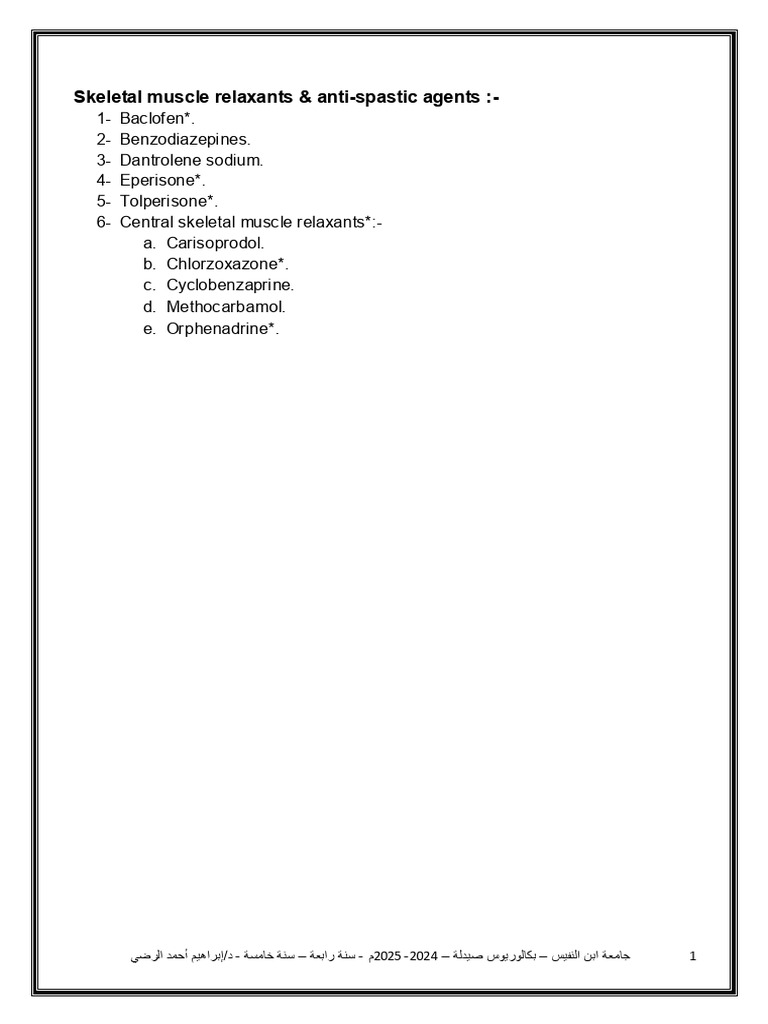 Skeletal Muscle Relaxants - 1 - 250524 - 102837 | PDF