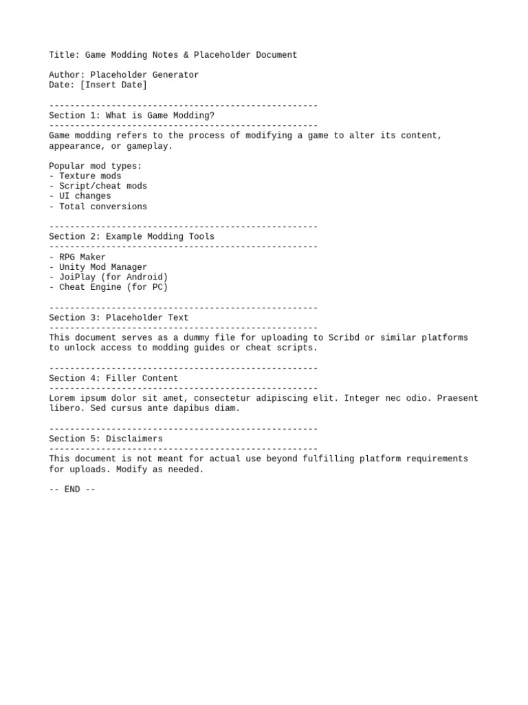 Scribd GameModding Placeholder | PDF