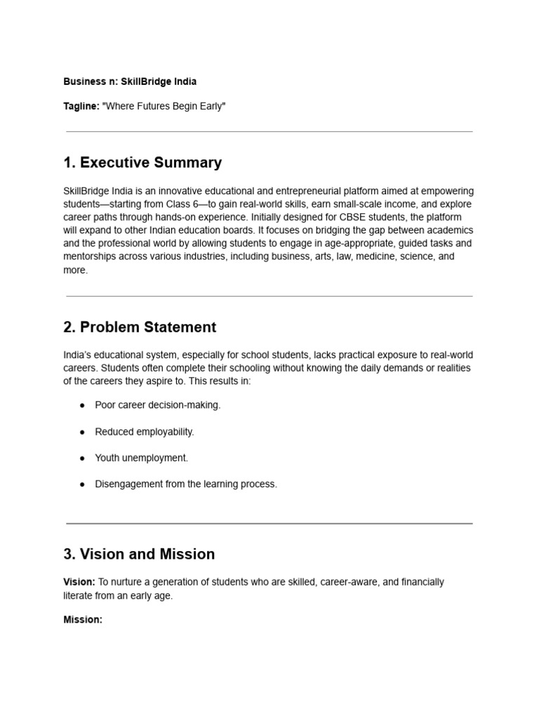 SkillBridge India | PDF | Mentorship | Startup Company